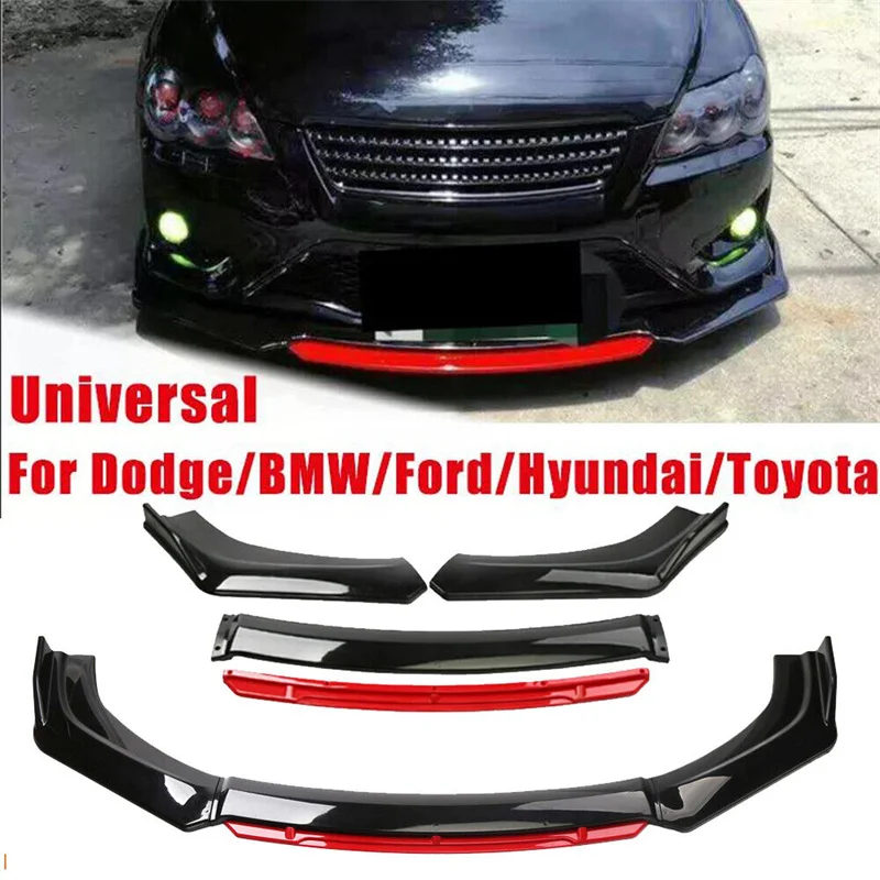 3PCS-New-Style-Car-Front-Bumper-Lip-Body-Kit-Spoiler-Splitter-Carbon ...