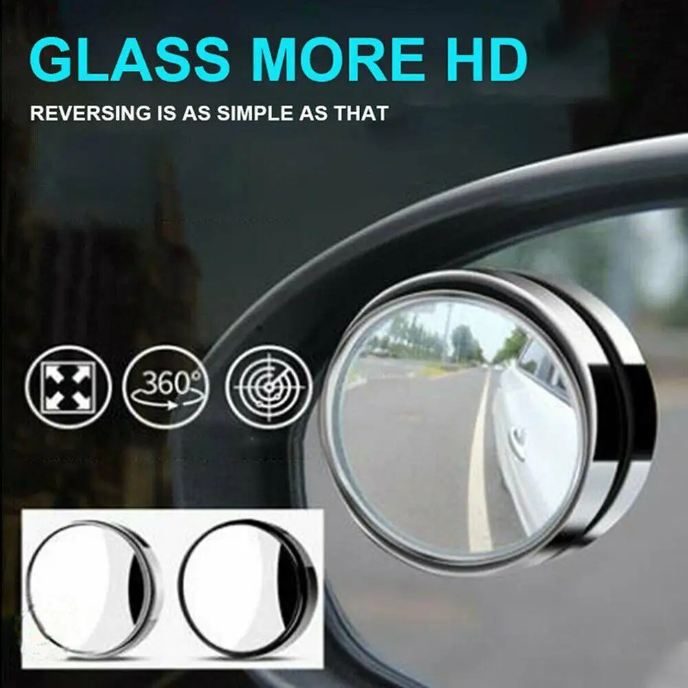 360 degree Rotating Round Blind Spot Mirror Car Rear View Reversing ...