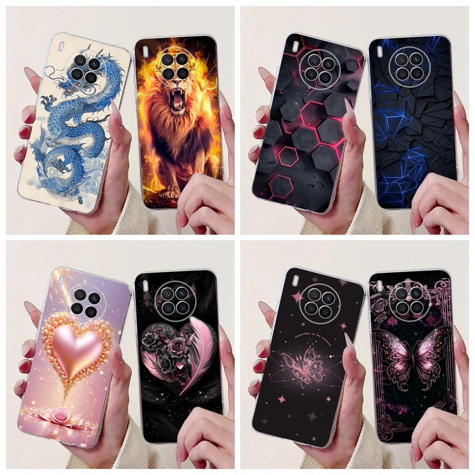 For Huawei Nova 8i Case Nova8 i Silicone Cover Luxury Marble Dragon ...