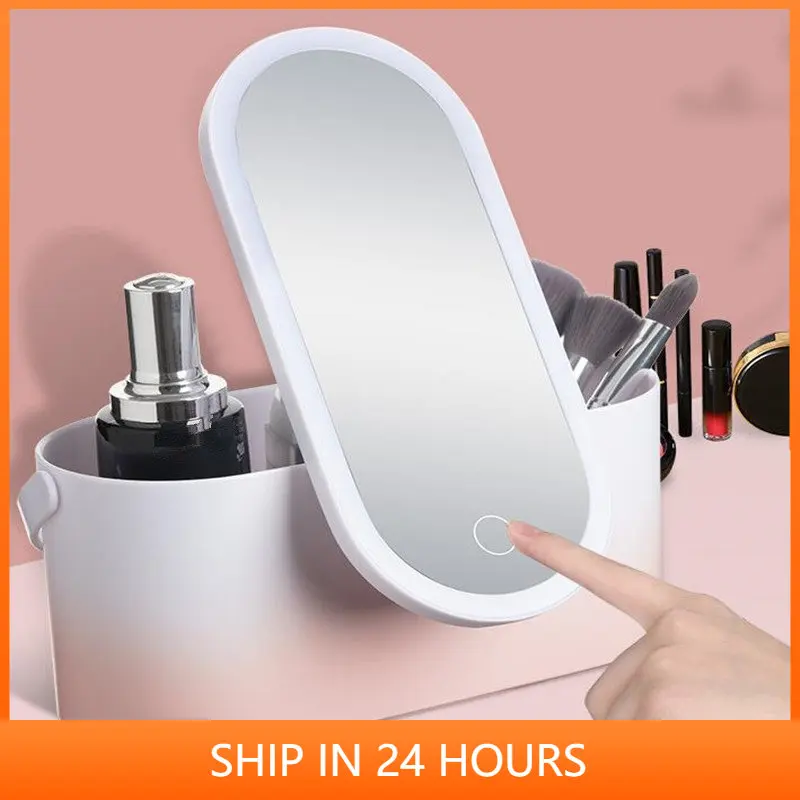 Portable-USB-Makeup-Mirror-Organizer-Box-With-LED-Light-Travel-Makeup ...