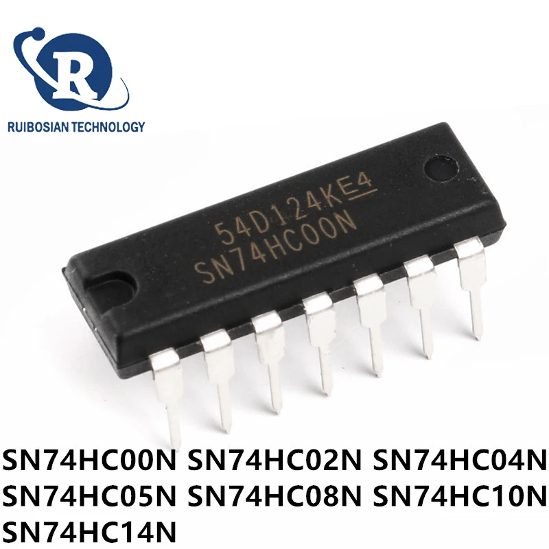 10PCS SN74HC00N 74HC00 DIP-14 SN74HC02N SN74HC04N SN74HC05N SN74HC08N ...