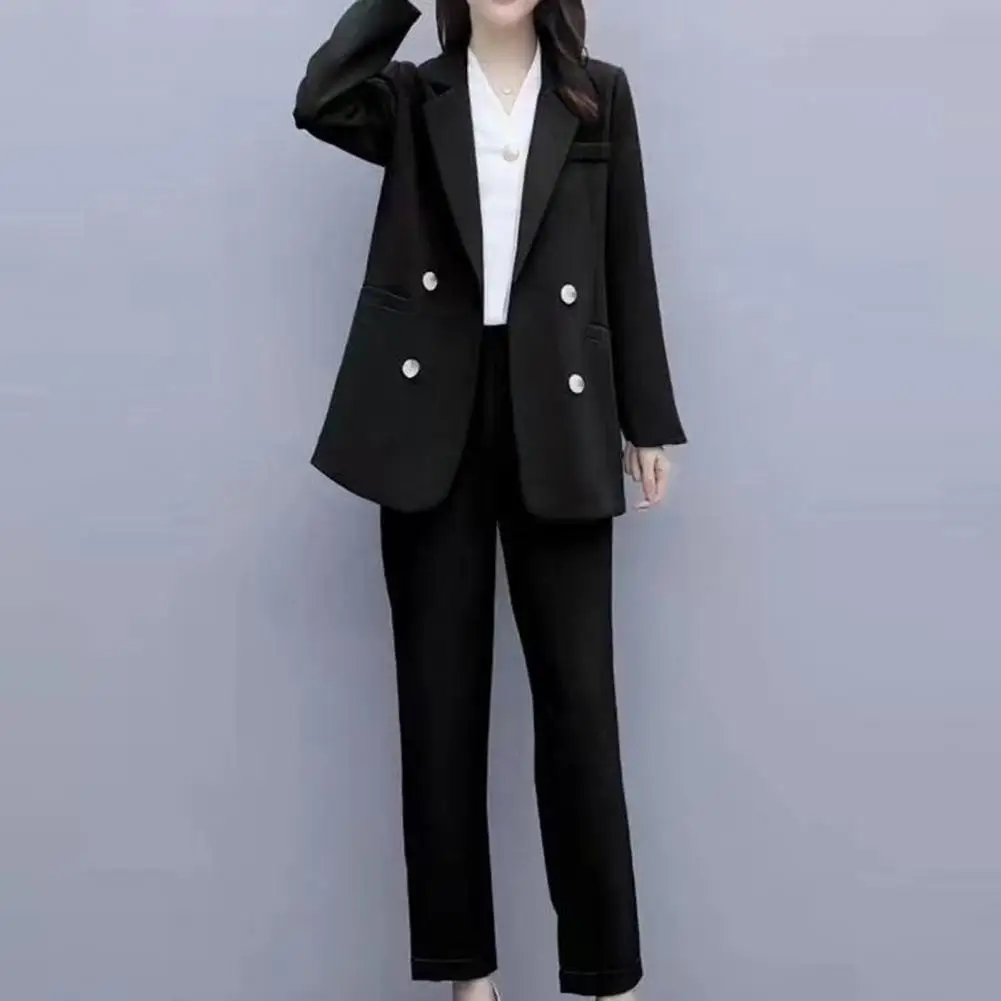 2-Pcs-Set-Lady-Formal-Clothes-Turn-down-Collar-Long-Sleeve-Women ...