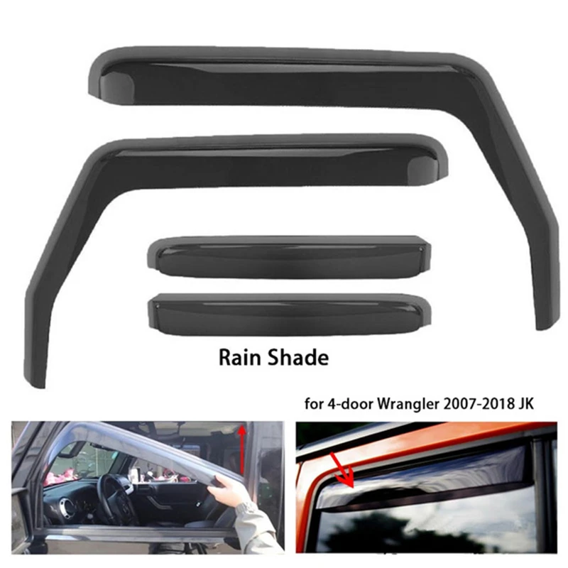 4Pcs-Side-Window-Sun-Visor-Wind-Rain-Deflector-Exterior-Weather-Shield ...