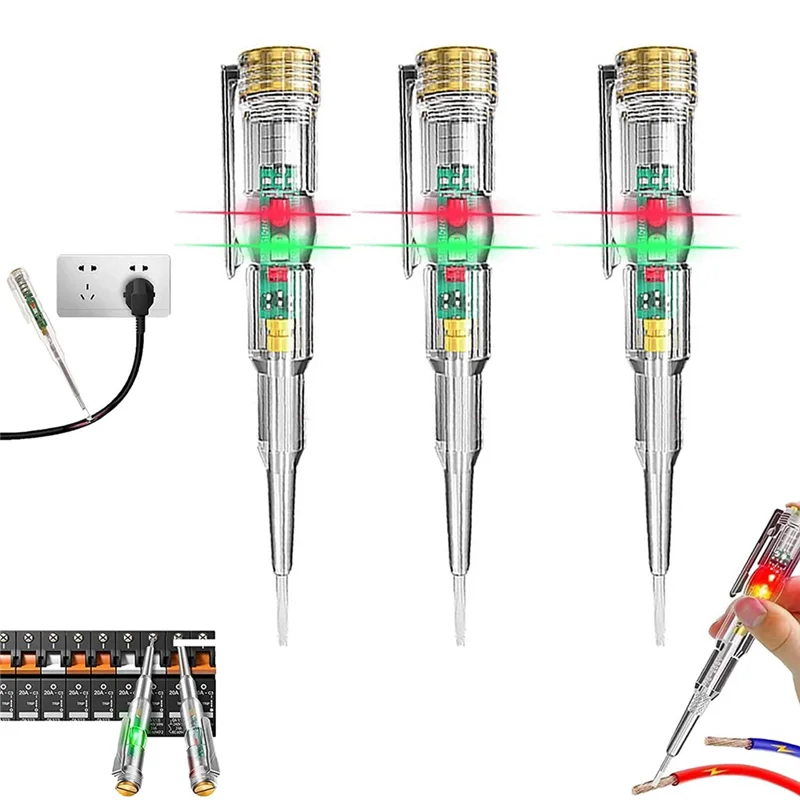 3Pcs-24-250V-Electrician-Circuit-Tester-Pen-Responsive-Electrical ...