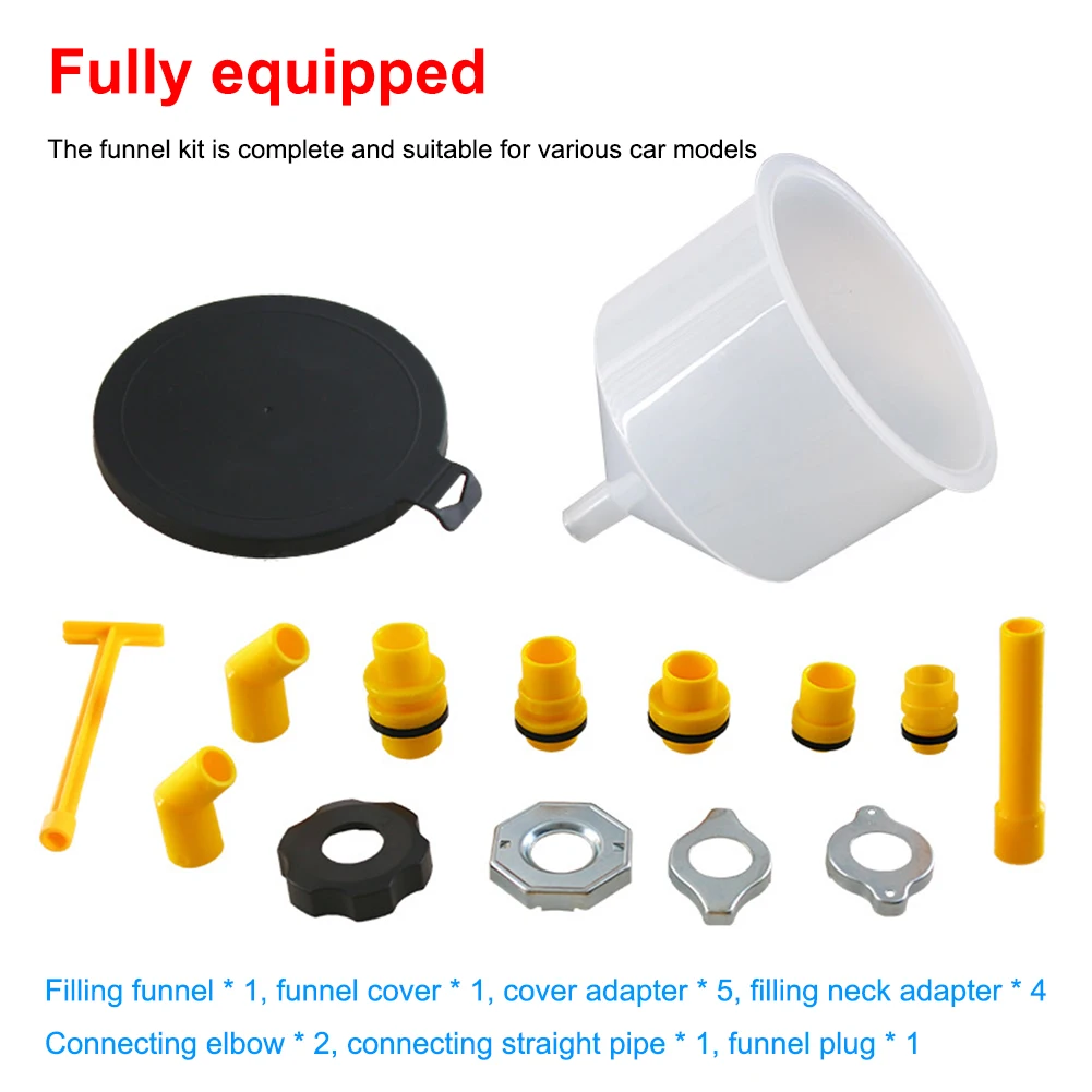 15-Pieces-Set-Radiator-Coolant-Filling-Funnel-Kit-Car-Water-Cooling ...