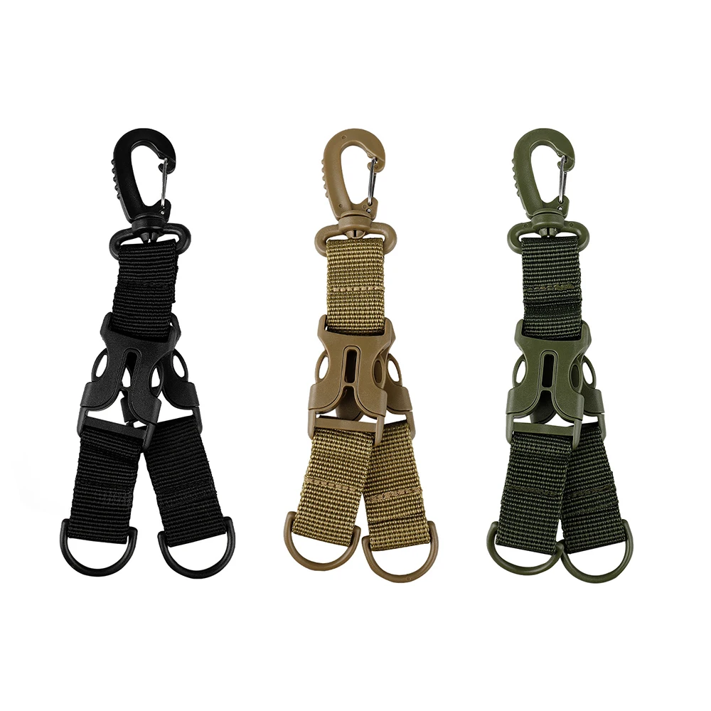Tactical-Belt-Key-Chain-Holder-Carabiner-Molle-Double-Ring-Hook-Belt ...