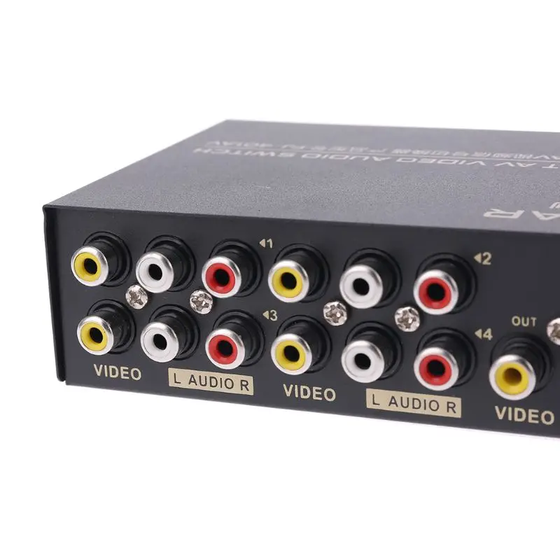 M17F-4-Way-RCA-Switcher-4-in-1-Out-Composite-Video-L-Selector-Box-for ...