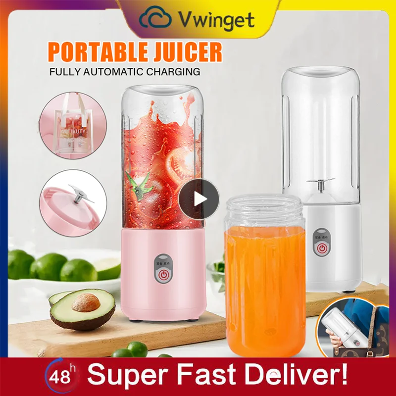 500Ml-Usb-Portable-Blender-Rechargeable-Fresh-Fruit-Juice-Mixer-6 ...