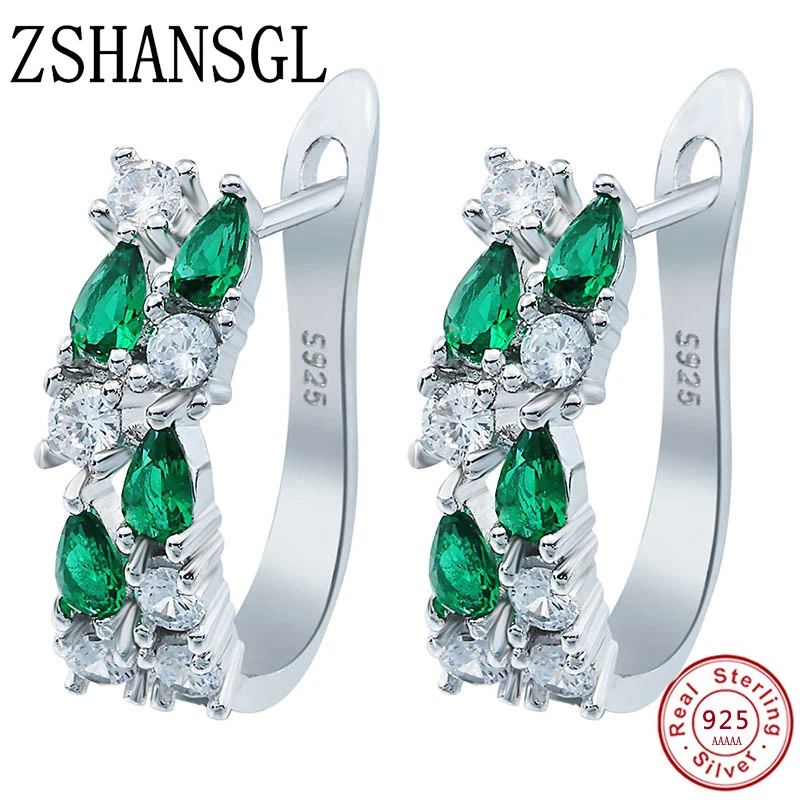 Wholesale 925 Slver Needle Luxury Sterling Silver Color Earrings Flash ...
