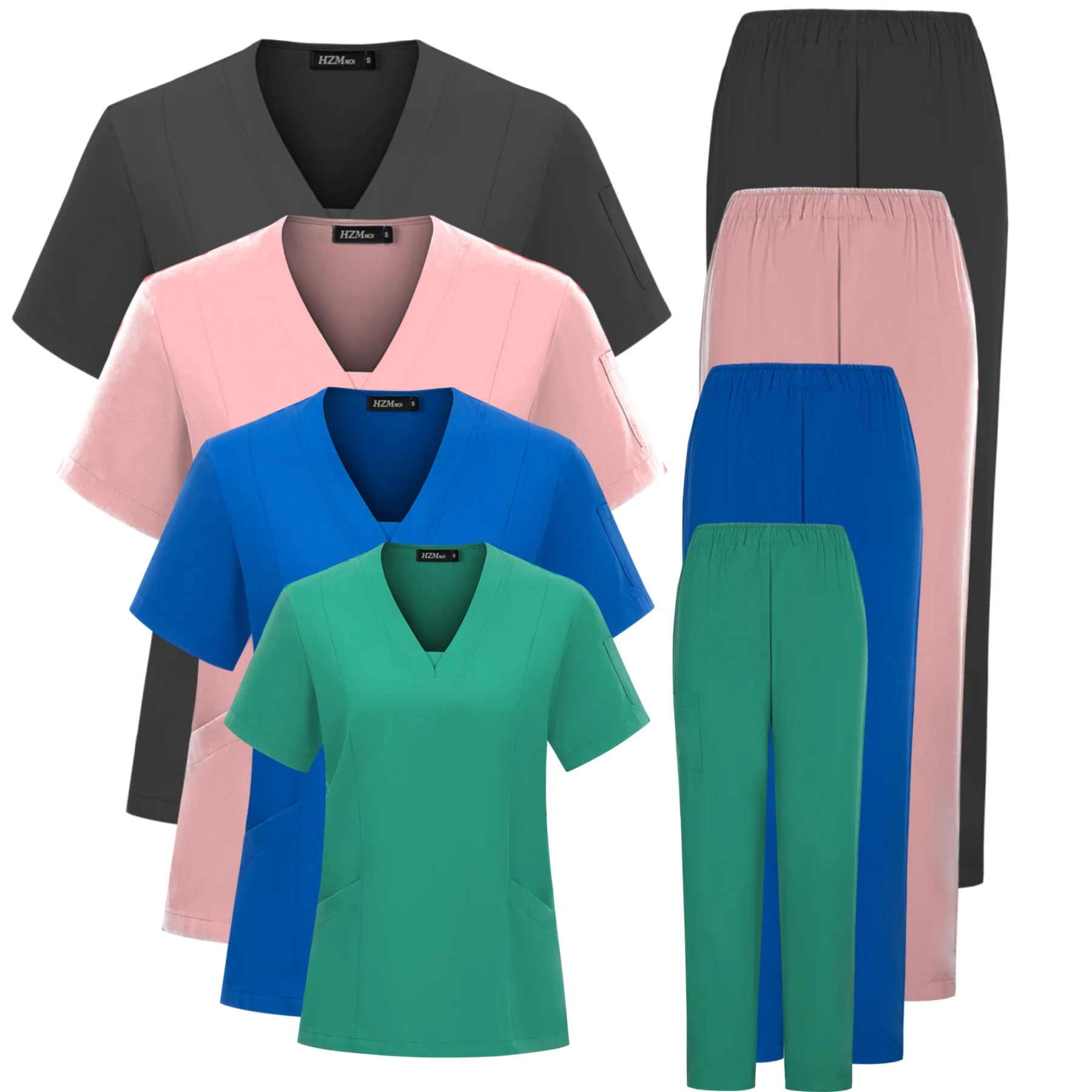 Multicolor-Operating-Room-Scrubs-Set-Doctor-Nurse-Top-Pants-Lab ...