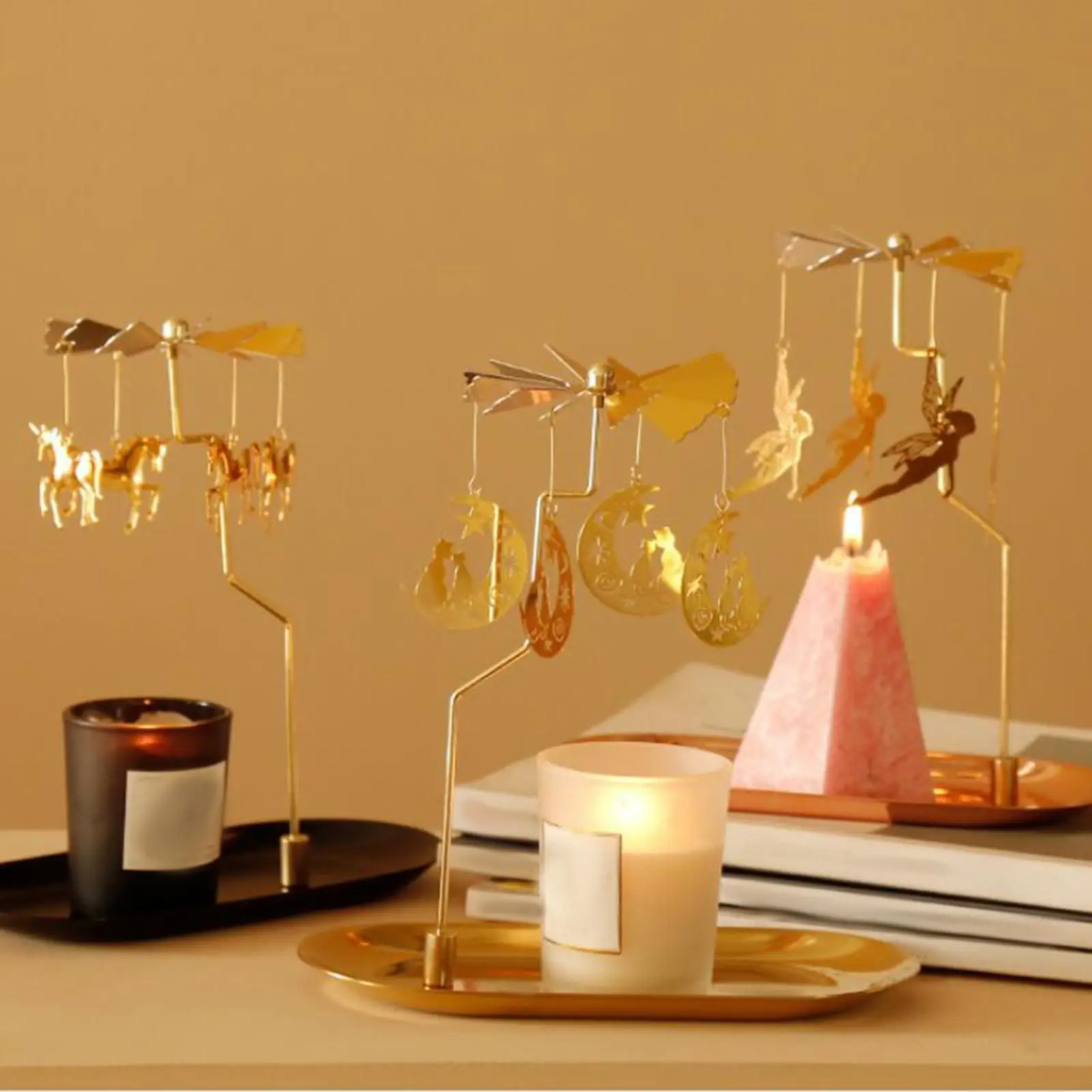Spinning-Tea-Light-Candle-Holder-Candle-Lover-Ornament-Rotating ...
