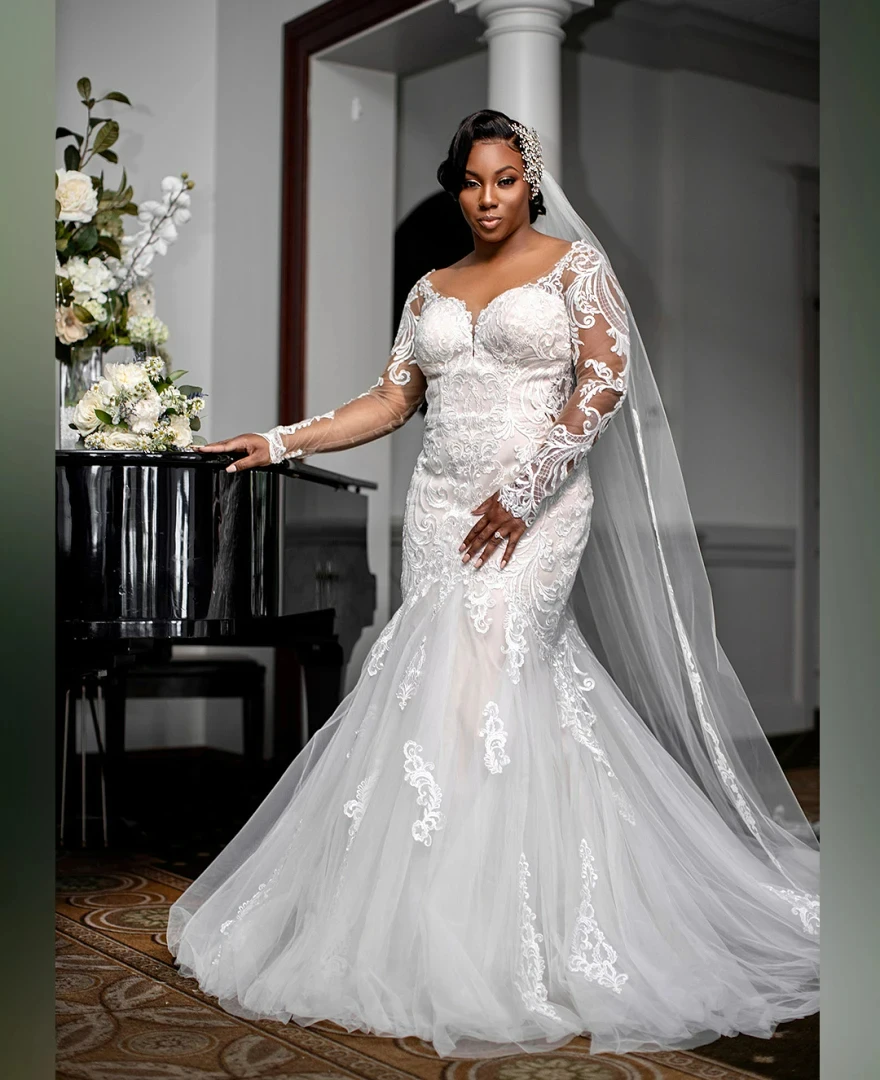 Pretty-Square-Neck-Lace-Appliques-Mermaid-Wedding-Dress-Robe-De-Mari-e ...