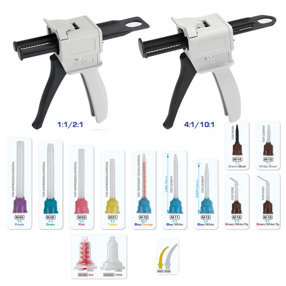 50-pc-Dental-Mixing-Tips-Tube-Dentistry-Silicone-Rubber-Conveying ...