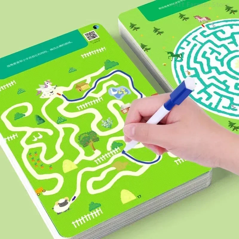 Concentration Maze Training Book Reusable Practice Copybook Pen Control ...