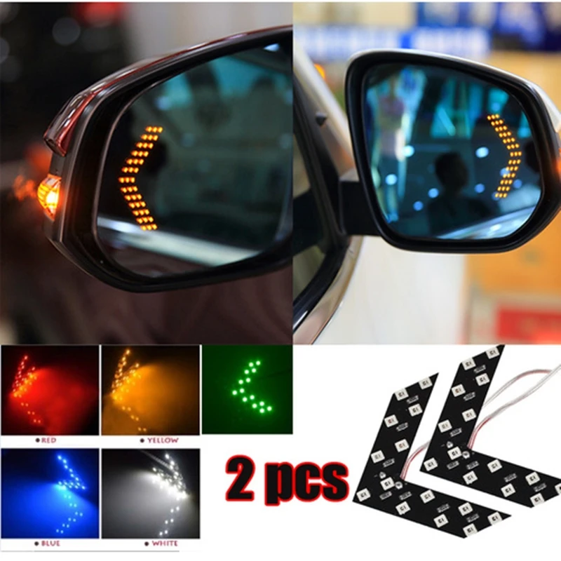 2-Pcs-lot-14SMD-LED-Arrow-Panel-For-Car-Rear-View-Mirror-Indicator-Turn ...