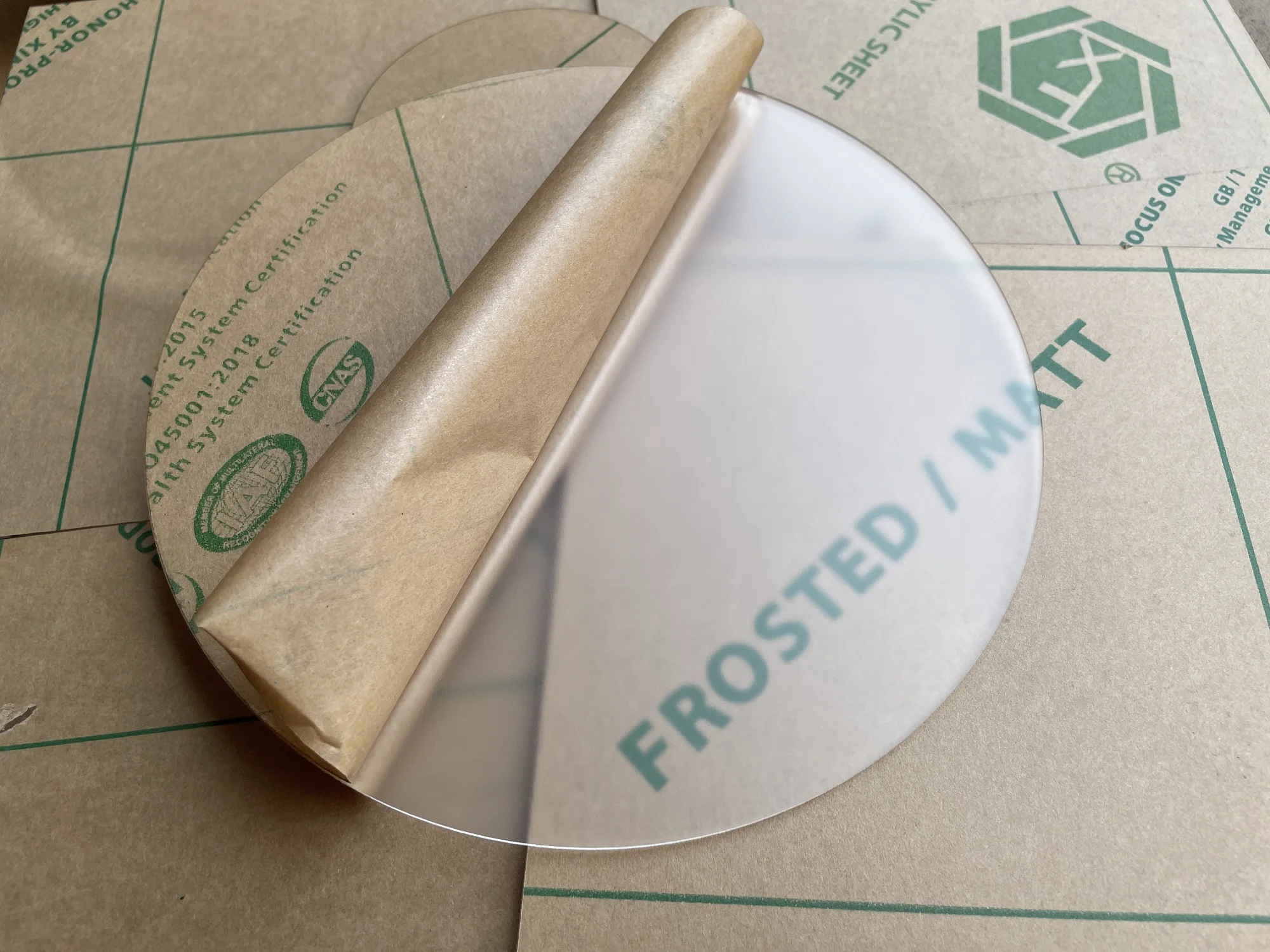 Round-Frosted-Cast-Plexiglass-Acrylic-Board-Matt-Organic-Plastic-Disc ...