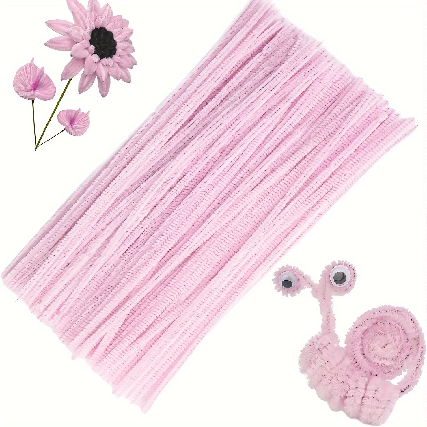 100-Pcs-Pink-Pipe-Cleaners-Pipe-Cleaners-for-Crafts-Pipe-Cleaner-Crafts ...