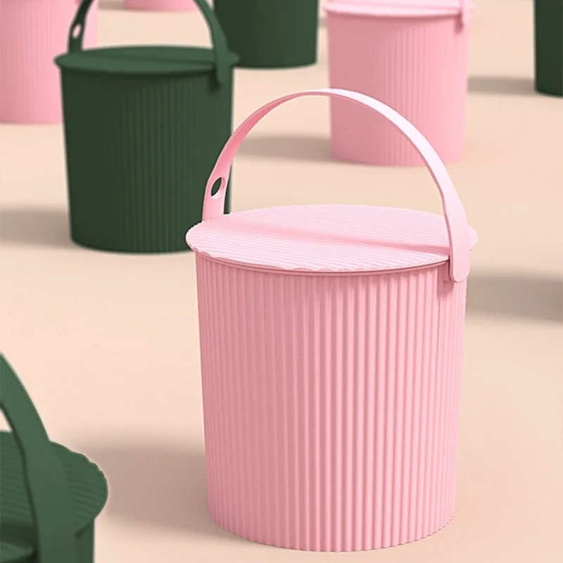 Household-Round-Plastic-Water-Storage-Bucket-with-Lid-Large-Storage ...