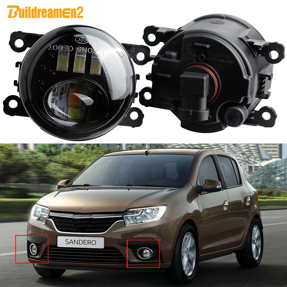2-X-Car-Front-LED-Lens-Fog-Light-Assembly-For-Renault-Sandero-Stepway ...