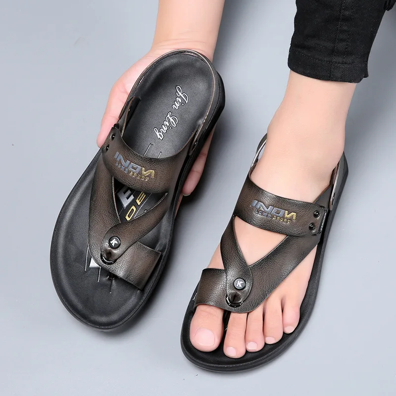 Retro-Sewing-Sandals-Transfer-Slipper-Non-slip-Leather-Shoes-for-Men ...