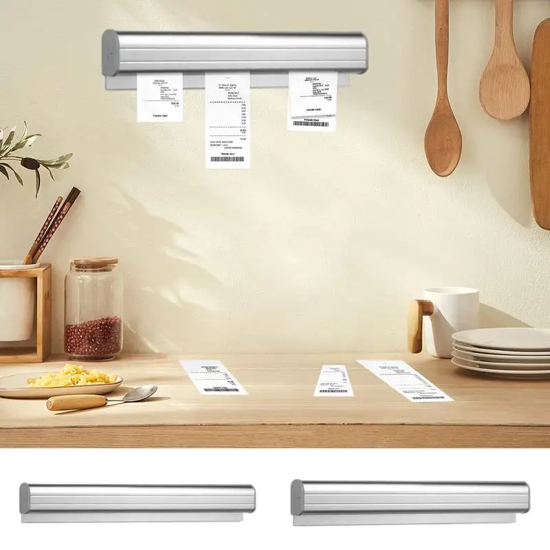 Kitchen-Ticket-Holder-Drilling-Free-Metal-Bill-Rack-Rail-Double-sided ...