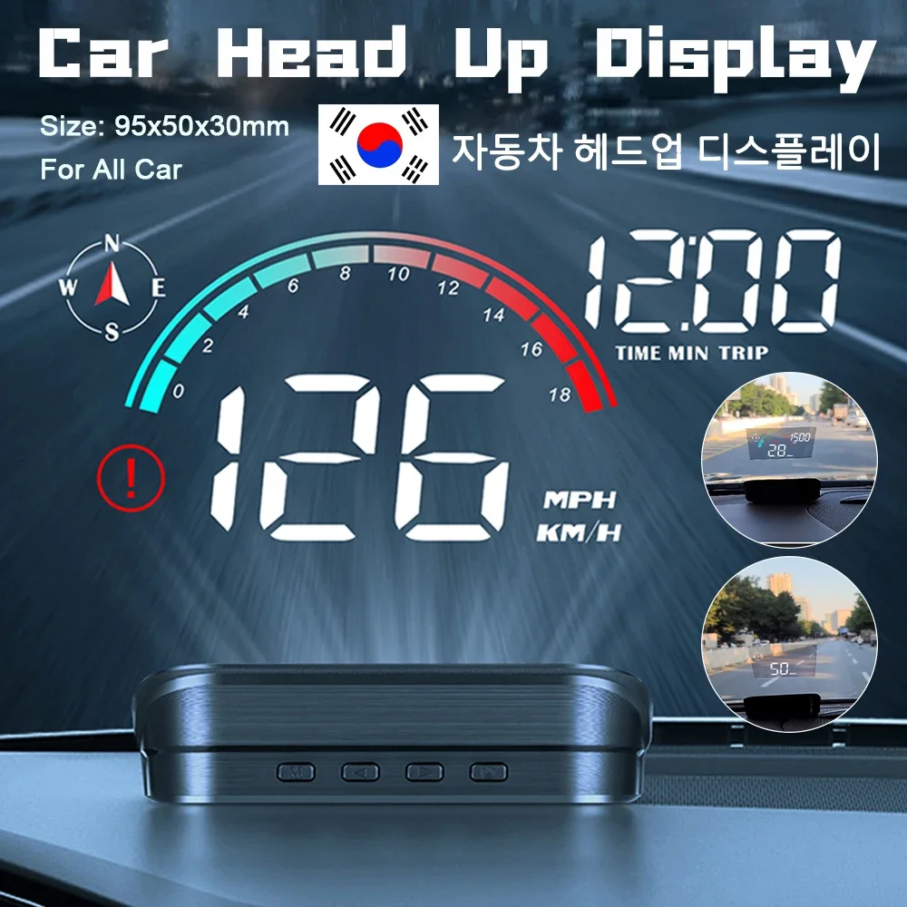 Car-Head-Up-Display-Projector-Screen-Speed-Meter-Overspeed-Alarm ...