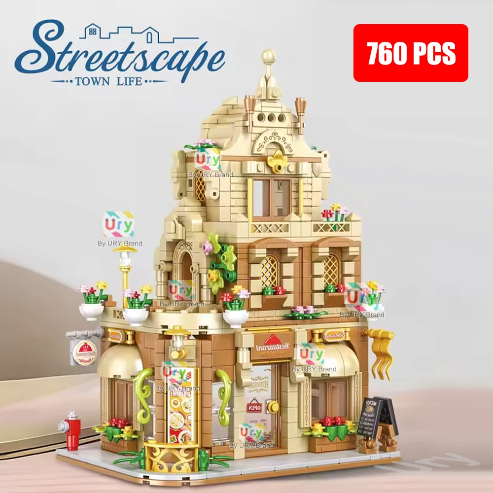 City Street View Series Friends House Shop Restaurant Retro Seaside ...