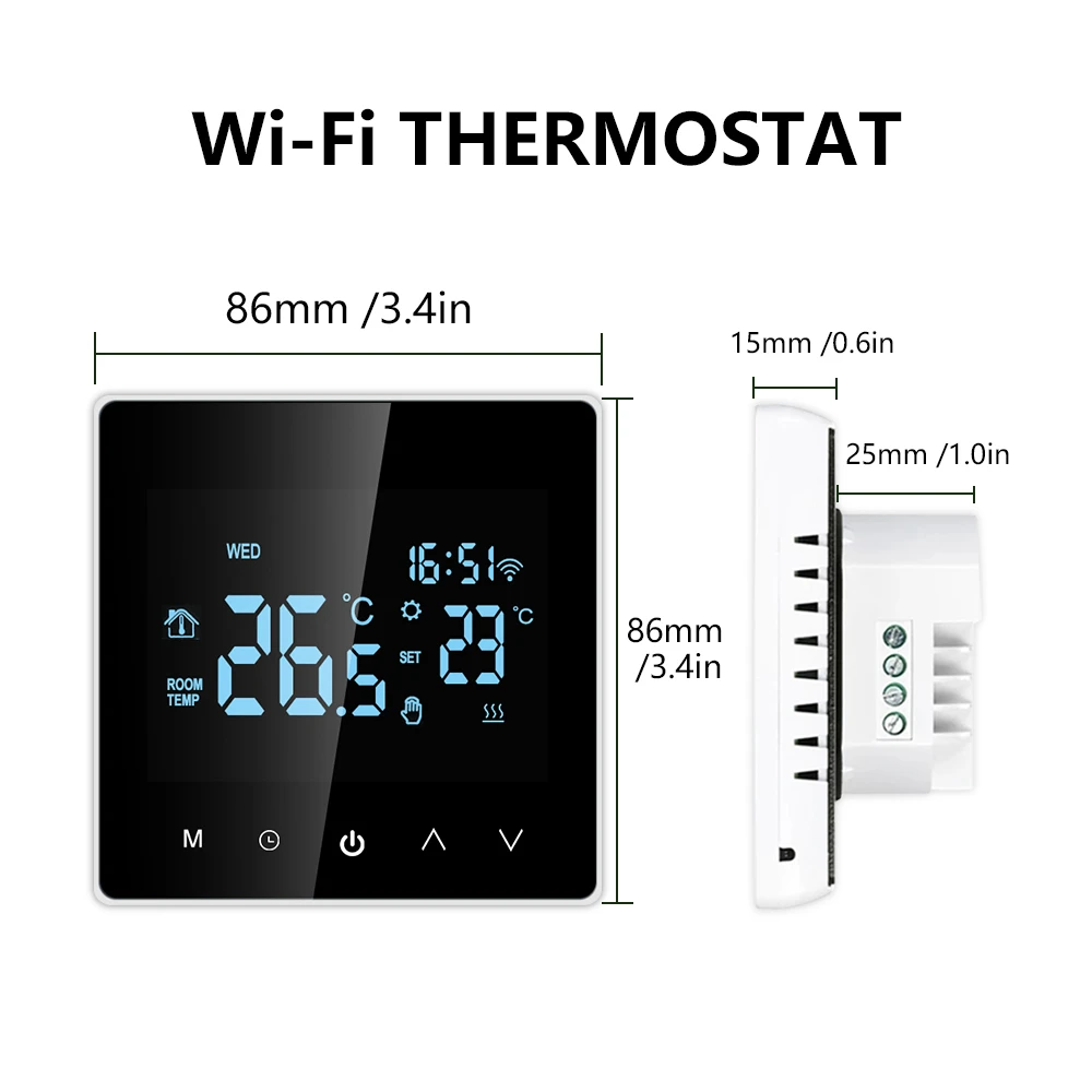 Tuya Wifi Intelligens Termosztát Lcd Érintés Hőmérséklet -Szabályozás ...