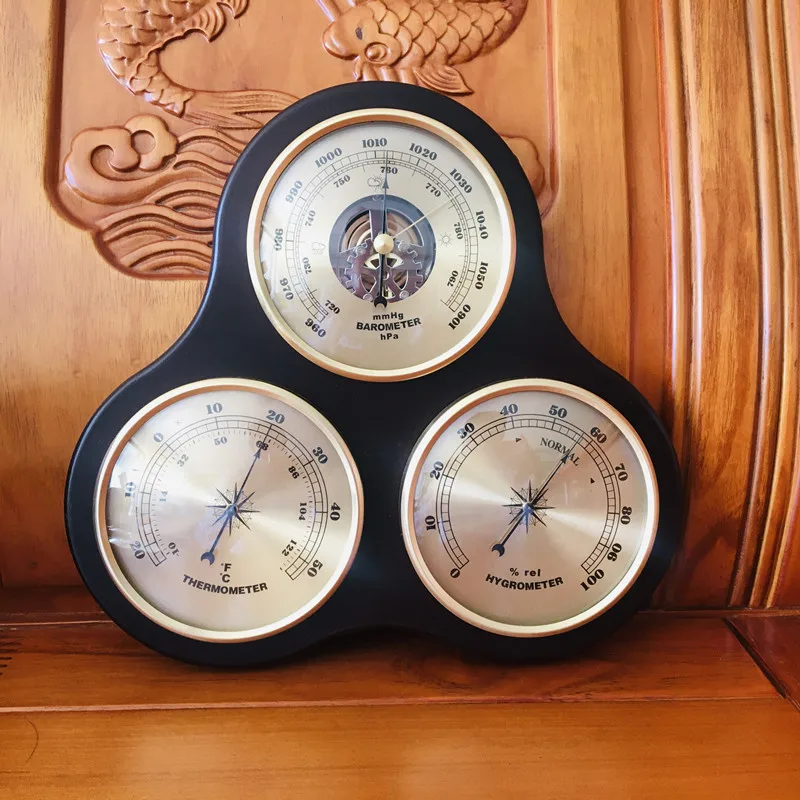 3Pcs/Set Triangle Hygrometer Manometer Thermometer Barometer With ...