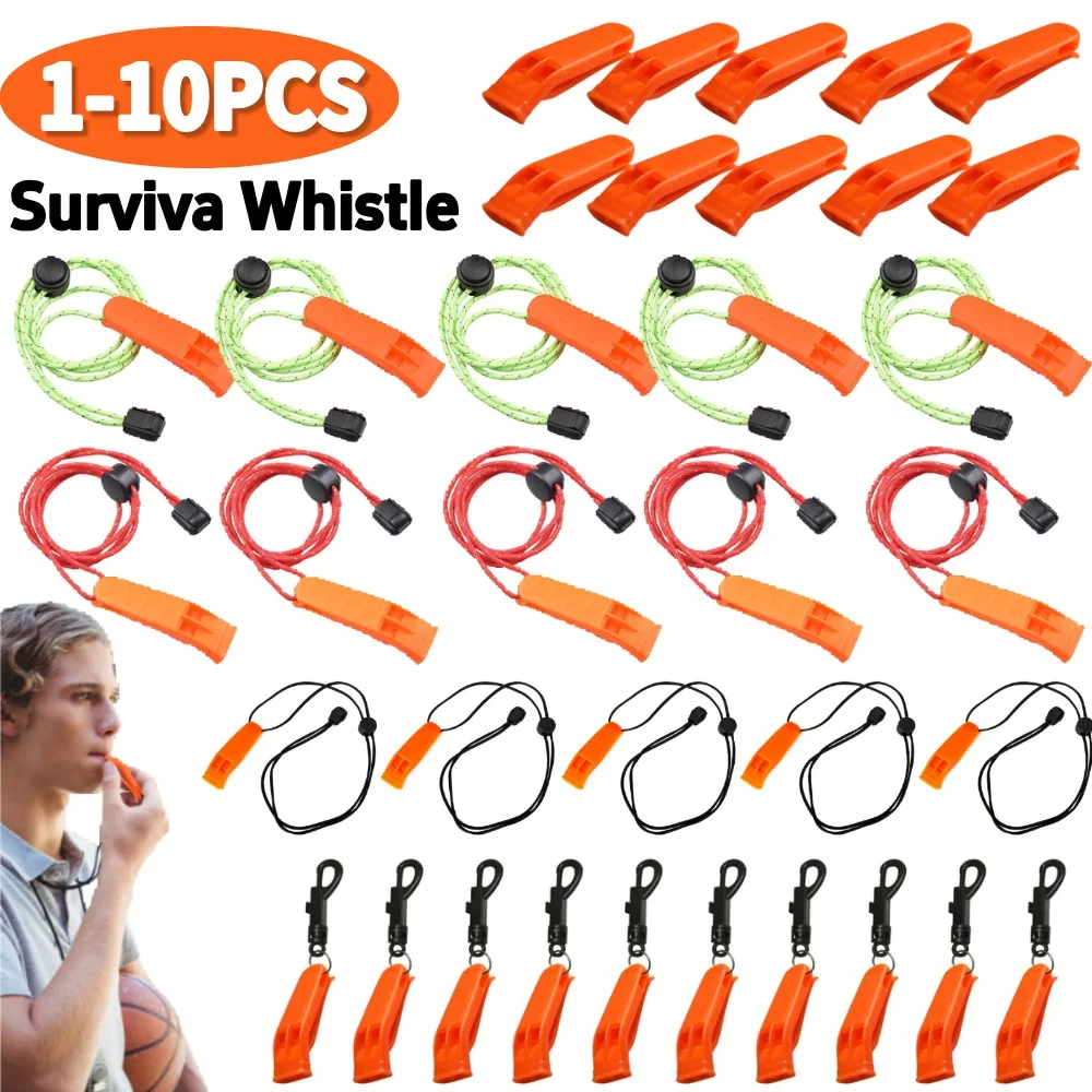 1-10pcs Survival Whistle Outdoor Camping Hiking Emergency Loud Whistle ...