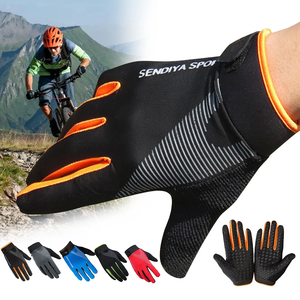 Anti-slip Cycling Gloves Touch Screen Bike Gloves Sports Shockproof Mtb Road Full Finger ...