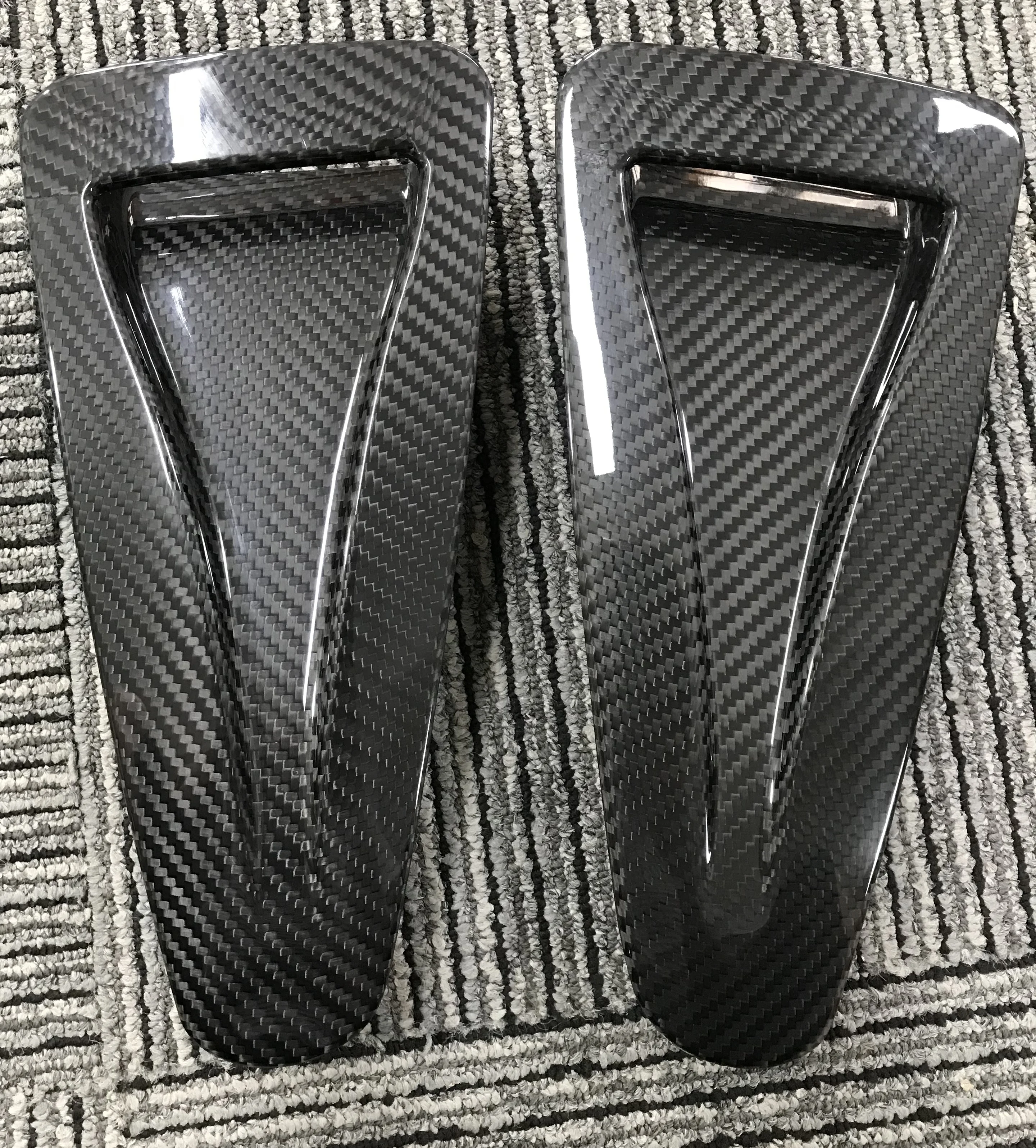 Real-Carbon-Fiber-Front-Engine-Hood-Air-Vent-Exterior-Trim-Intake-Scoop ...