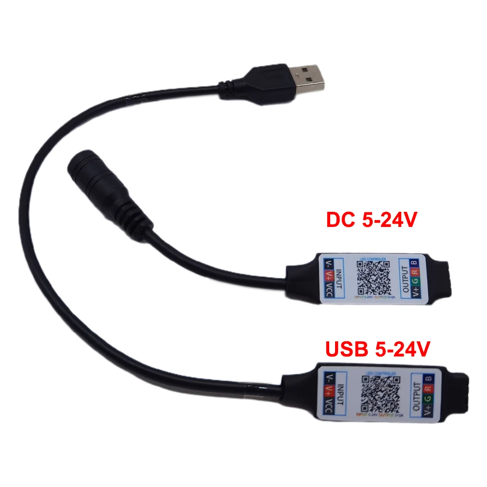 Usb 5v 12v 24v mini rgb bluetooth compatível controlador de música bt ...