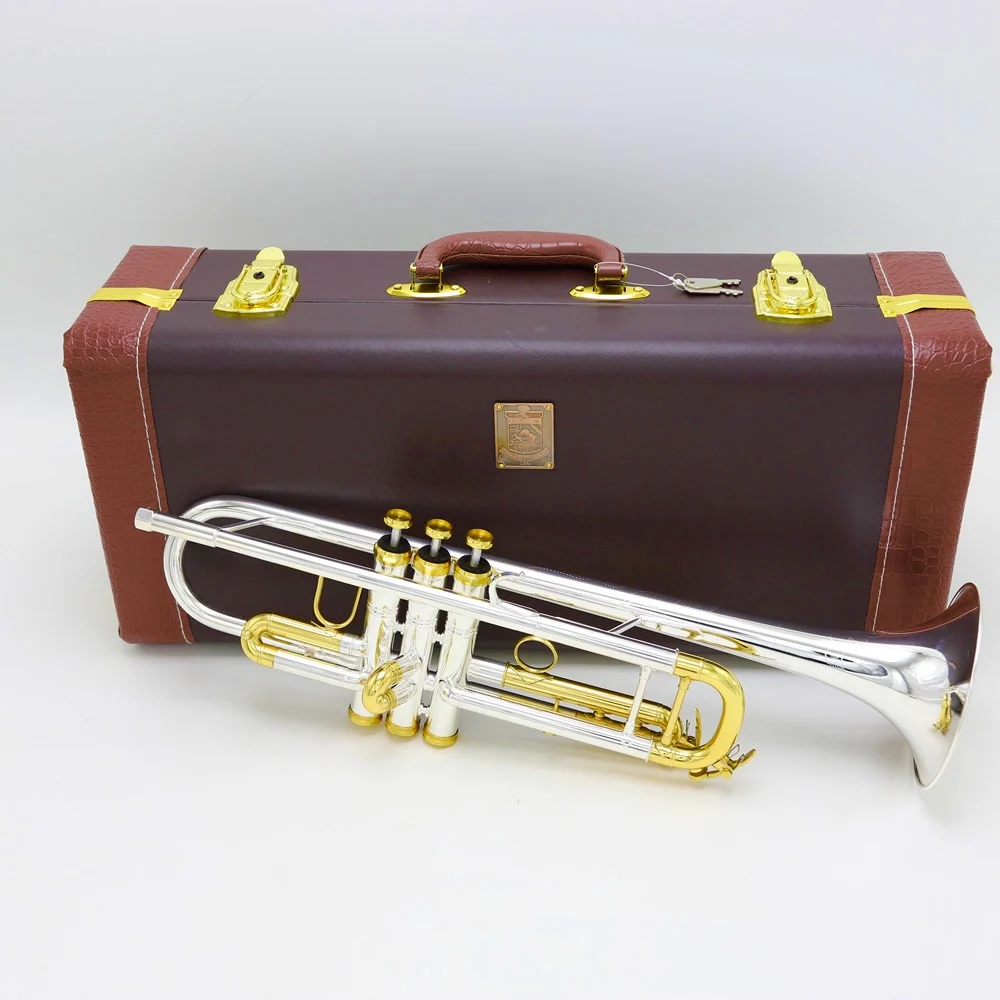 190S43-100th-Anniversary-Trumpet-Silver-Trumpet-Pipe-Flat-Instrument ...