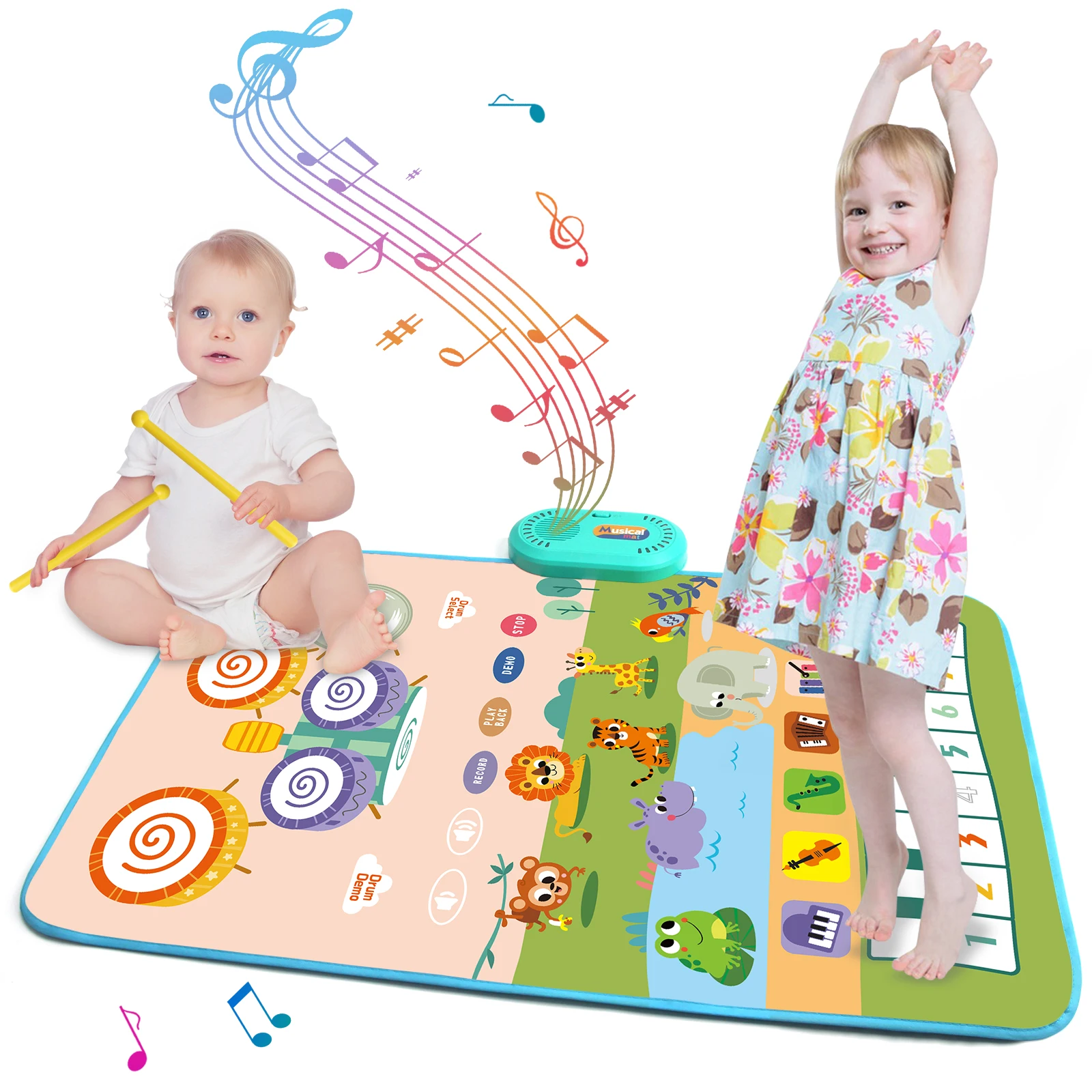 80x50cm-Music-Play-Mat-for-Kids-Toddlers-Floor-Piano-Keyboard-Drum-Toys ...