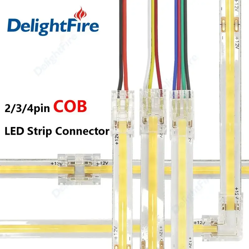 2pin COB Connector 5mm 8mm 10mm LED Strip Terminal Extension Wire LED ...