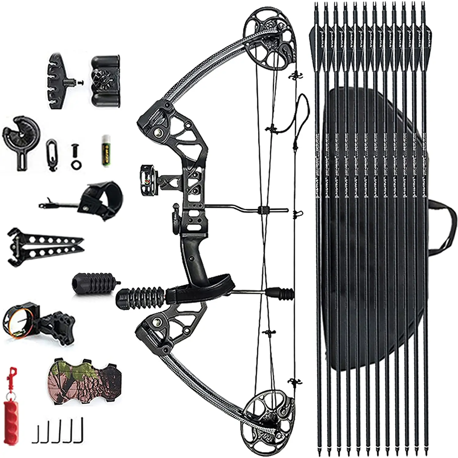 Kit de arco compuesto totalmente ajustable, arco de polea ajustable de ...