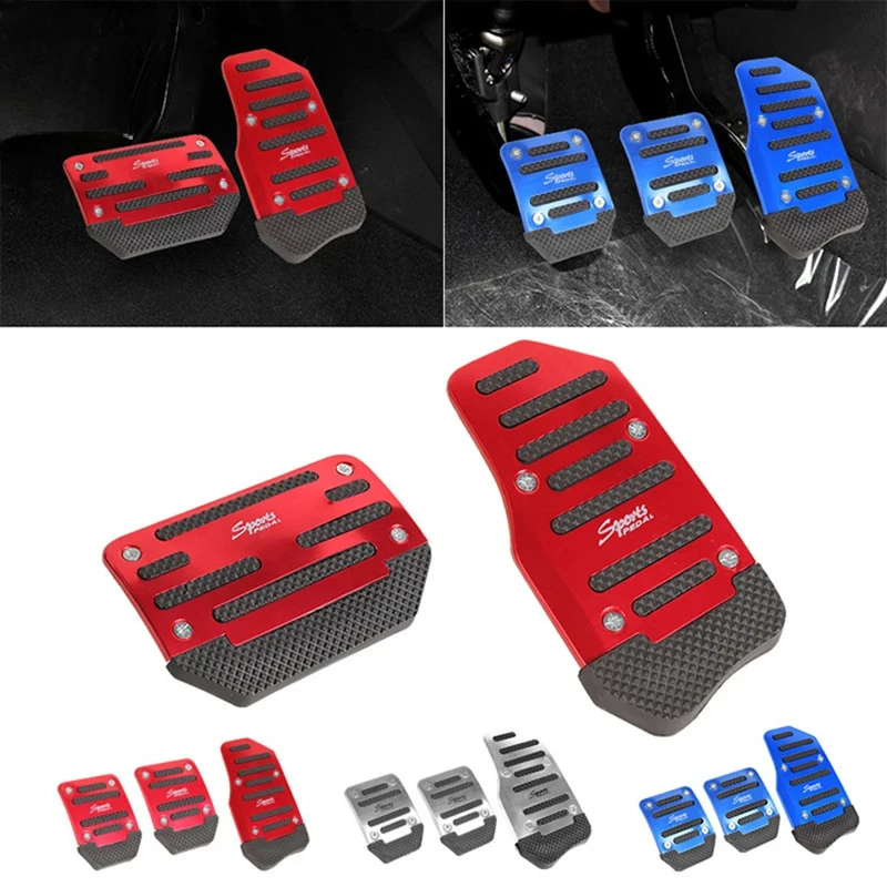 Universal Aluminum Automatic/Manual Transmission Car Pedal Cover Set ...