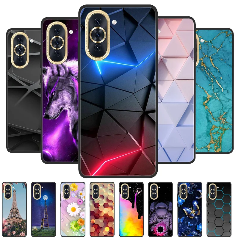 For-Huawei-Nova-10-Case-10-SE-Wolf-Black-Soft-TPU-Silicone-Back-Cover ...