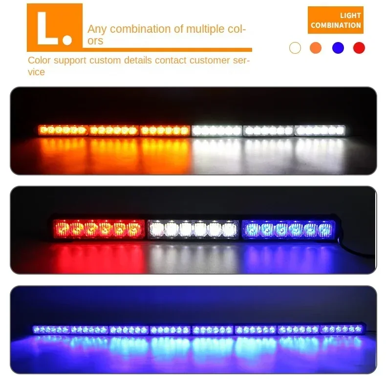 6P-90CM-6LED-front-and-rear-bar-lights-roof-front-bumper-warning-signal ...