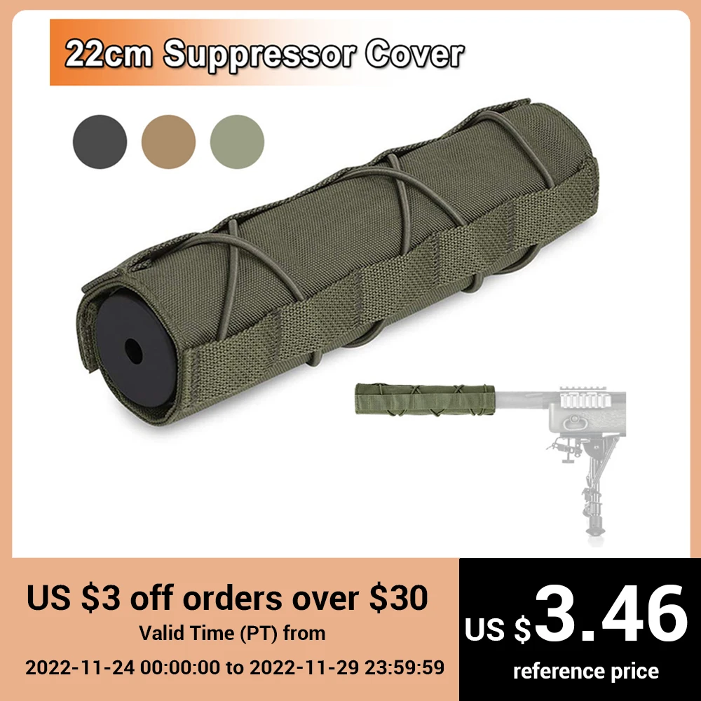 22cm Tactical Airsoft Suppressor Cover Airsoft Silencer Protector Cover ...