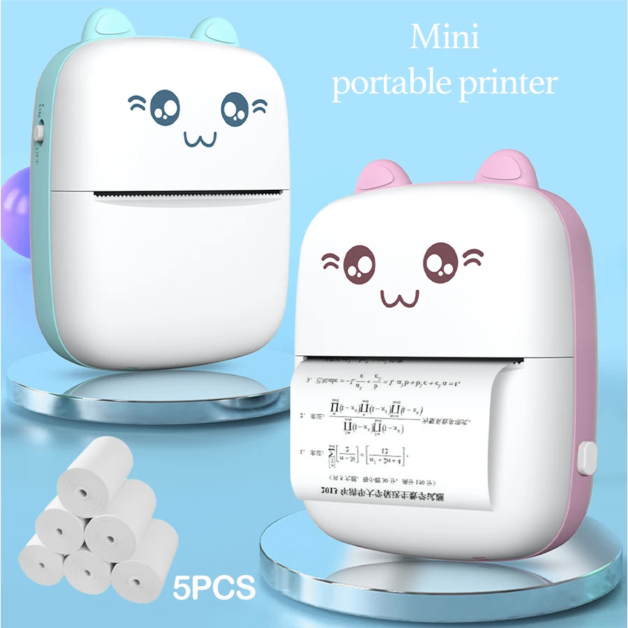 Mini impresora térmica de bolsillo para estudiantes, impresora portátil ...
