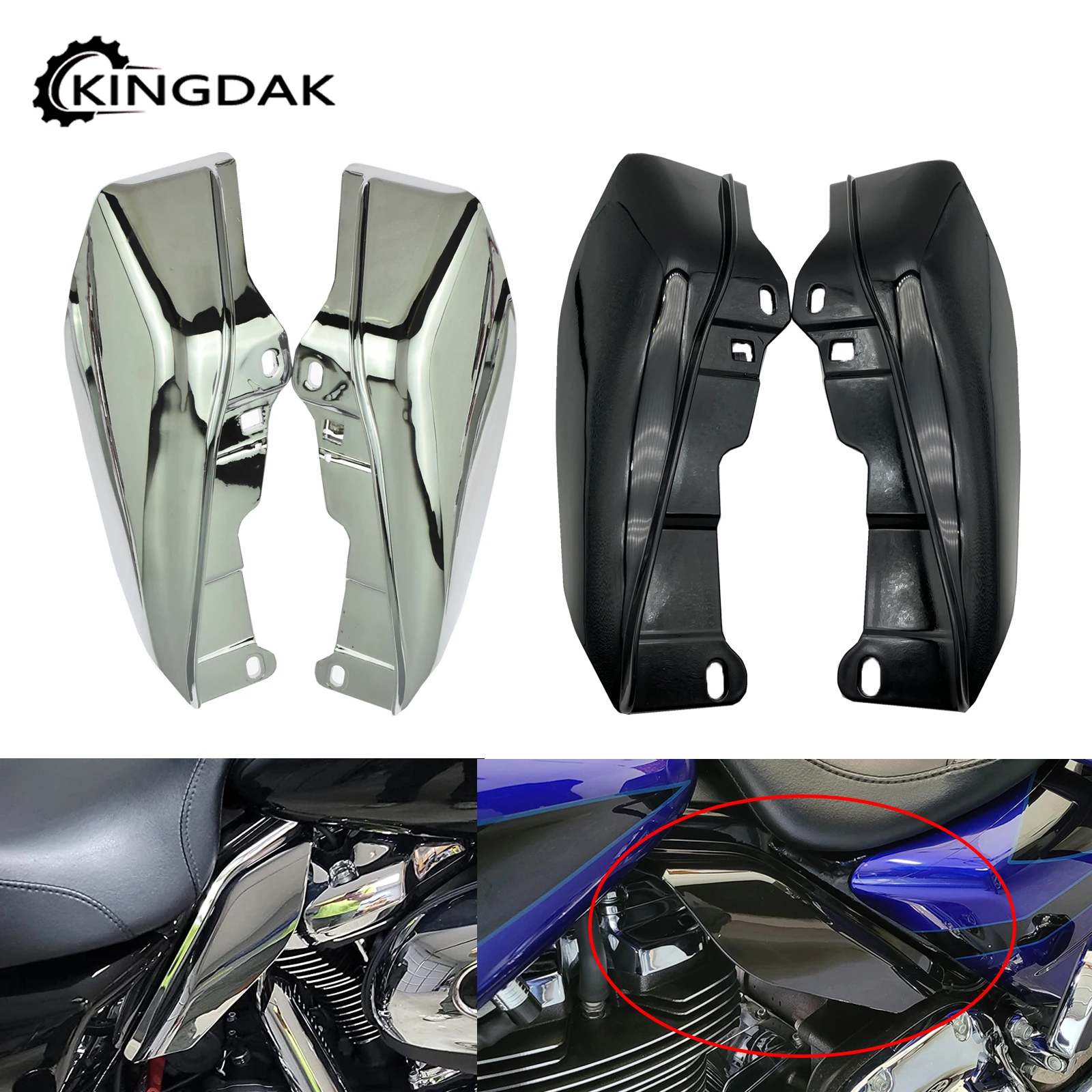 Motorcycle-Heat-Shield-Mid-Frame-Air-Deflector-Trim-Cover-For-Harley ...