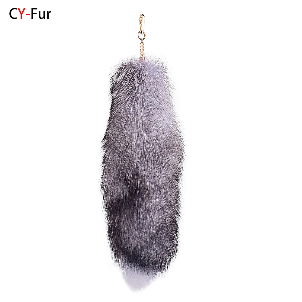 40cm-Real-Fox-Fur-Tail-Large-Long-Natural-Fur-tail-Keychain-Pendant ...