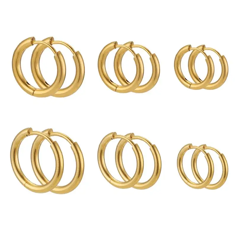 Pendientes-de-aro-peque-os-para-hombre-y-mujer-aretes-redondos-de-acero ...