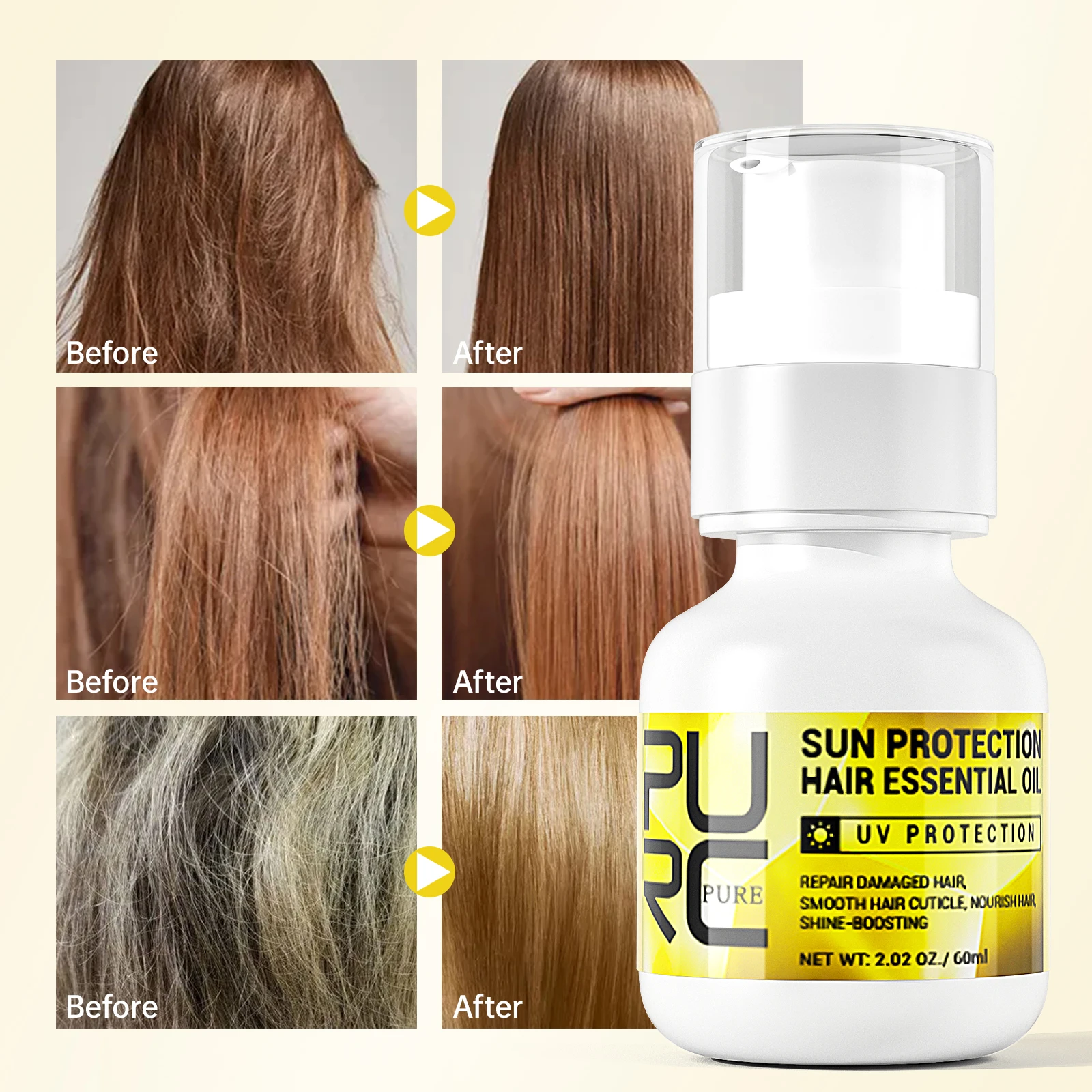 PURC Hair Oil Morocco Essence Treatment Repair Dry Damaged Frizzy Sun ...