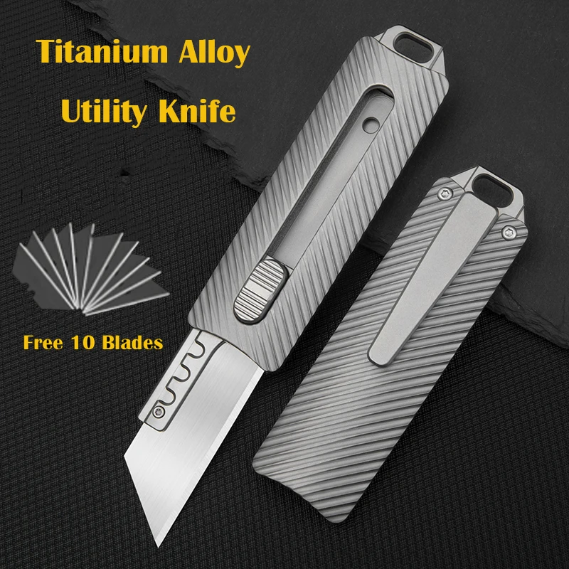 Titanium Alloy Utility Knife SK5 Blade EDC Outdoor Survival Tool Sharp ...