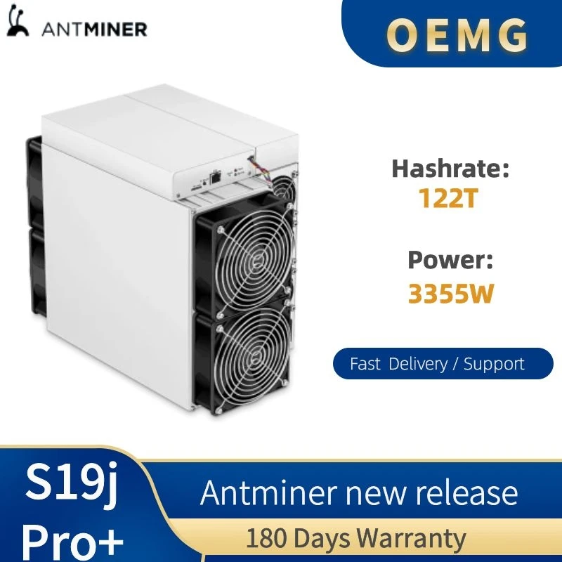 New Bitmain Antminer S19j Pro+ 122TH/s 3355W Asic Bitcoin Sha-256 Miner ...