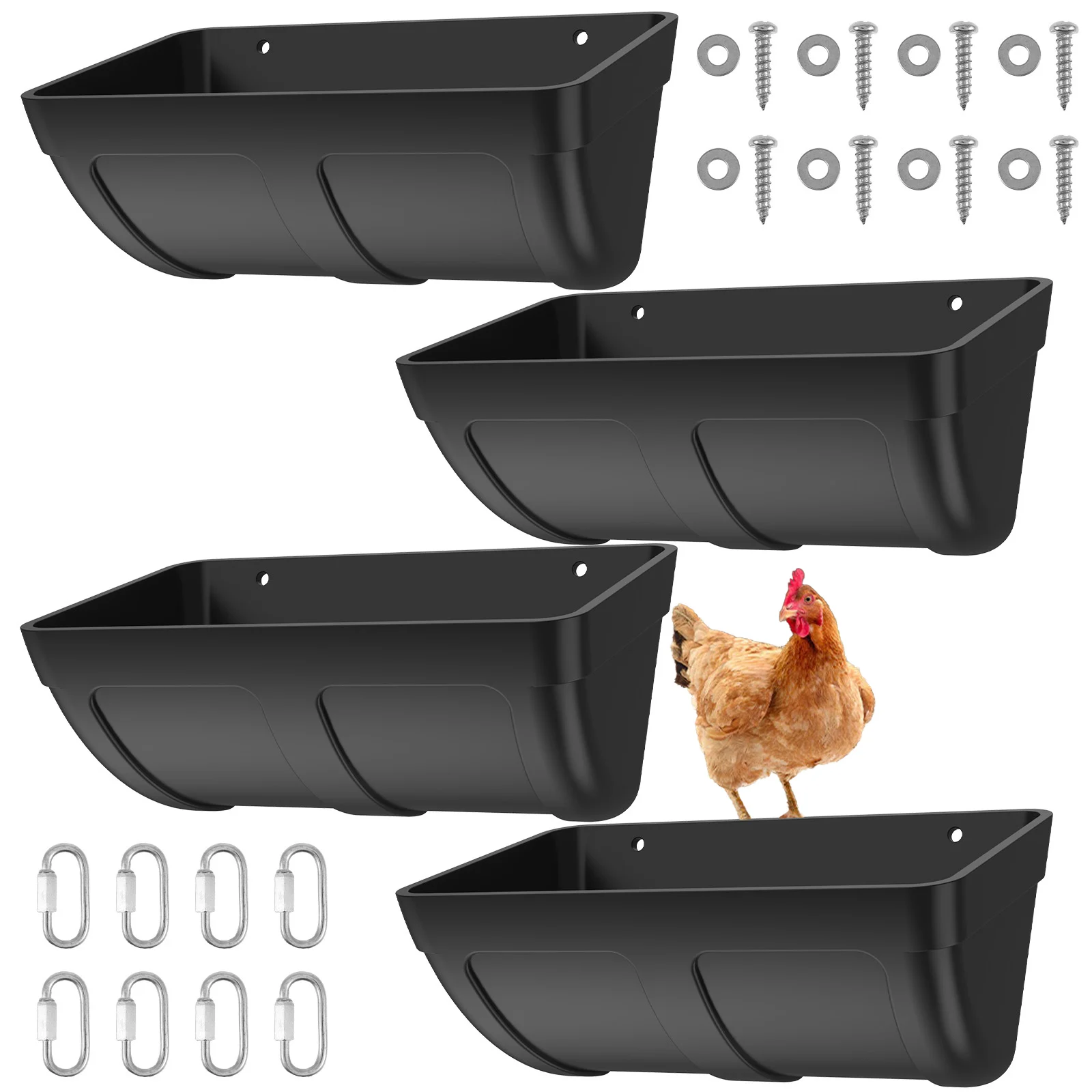 4-Pcs-Chicken-Feeder-Specialised-Feeders-Chicken-Waterer-Hanging-or ...
