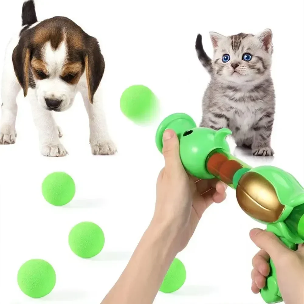 Interactive Cat Toy Ball Pea Aerodynamic Shooter Dogs Soft Bomb ...